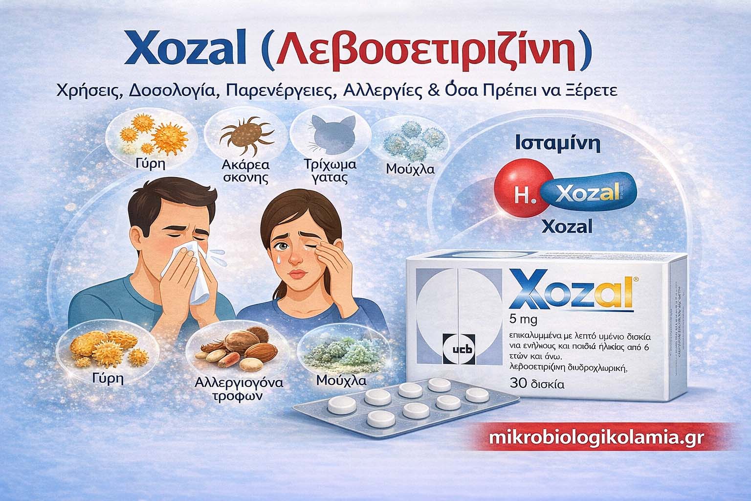 Xozal: ενδείξεις σε αλλεργική ρινίτιδα & κνίδωση, δοσολογία και ...
